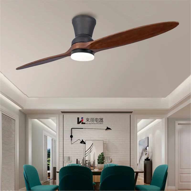 Two-Leaf-Solid-Wood-Ceiling-Fan-Household-Minimalist-Dining-Room-Fan ...