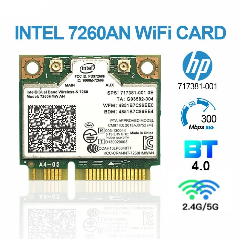 Dual Band Wireless-N 7260 7260AN 802.11abgn+BT4.0 combo WLAN adapter for hp ZBOOK 14 15 Series ...