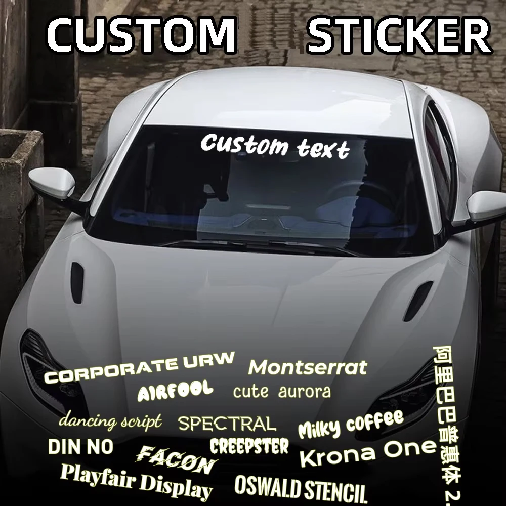 Car Custom Windshield Sticker Personalized Text Font Vinyl Decor Decal ...