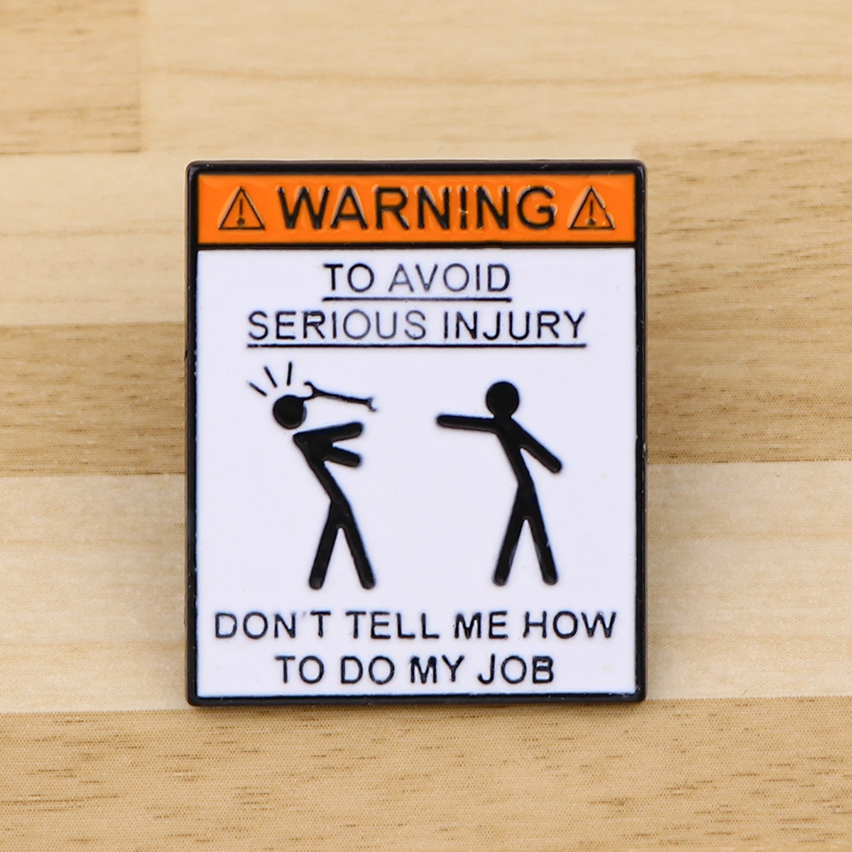 WARNING-AVOID-SERIOUS-INJURY-Enamel-Pin-Bag-Lapel-Pins-Badges-on ...