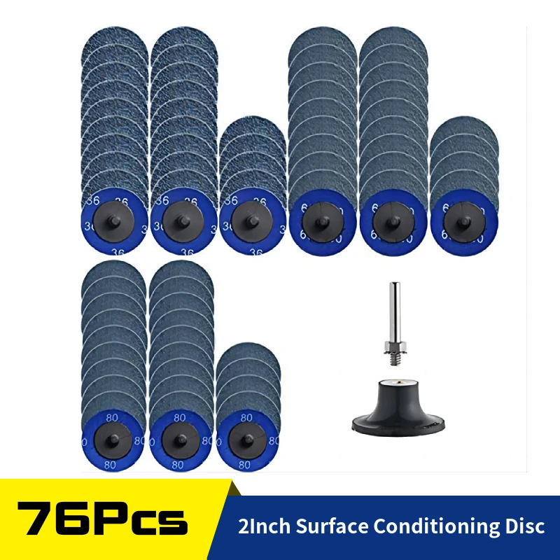 75Pcs-2Inch-Surface-Conditioning-Disc-Quick-Change-Sanding-Disc-with ...