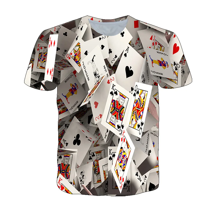 Fashion Playing Cards T shirts Summer Men Women Casual Funny Poker T ...