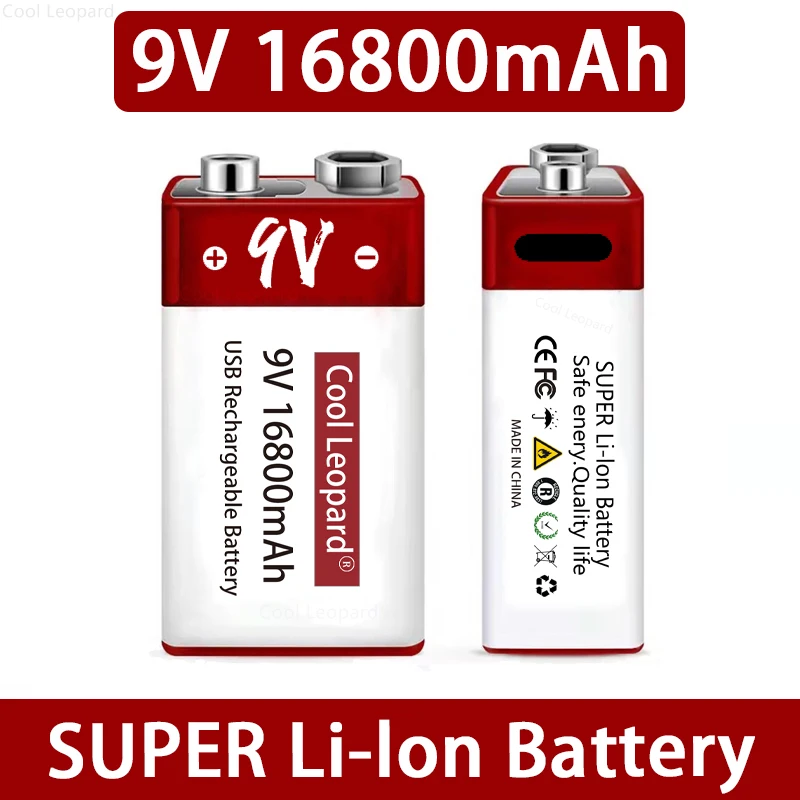 2022-9V-16800mah-Lithium-Ion-Rechargeable-Battery-Micro-USB-Battery-9v ...