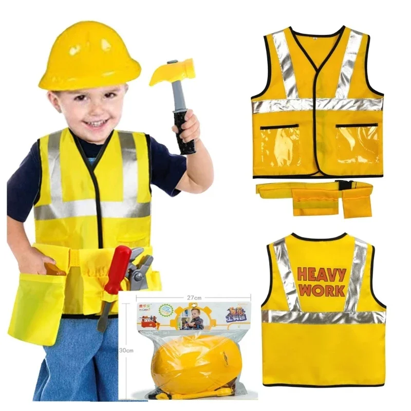 2/3Pc Construction Worker Costumes for Boys,Toddler Dress Up Clothes ...