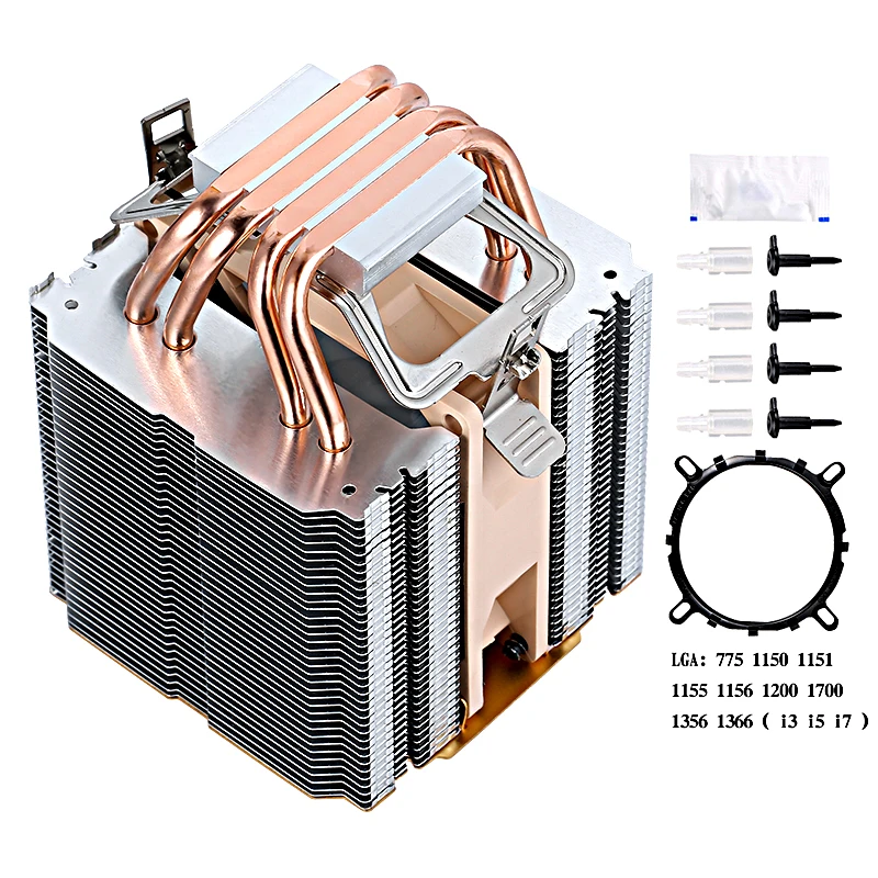 PC-Radiator-Twin-Towers-4-Heat-Pipe-Air-cooled-CPU-Cooling-Fan-Suitable ...