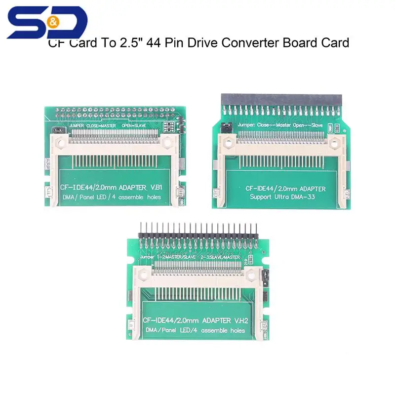 Cf Compact Flash Memory Card To Laptop Ide 2.5" 44 Pin Drive Board Hdd ...
