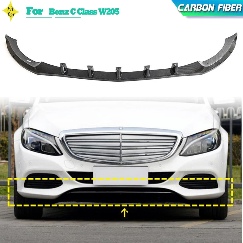 Carbon-Fiber-Car-Front-Bumper-Lip-Spoiler-Chin-Apron-For-Mercedes-Benz ...