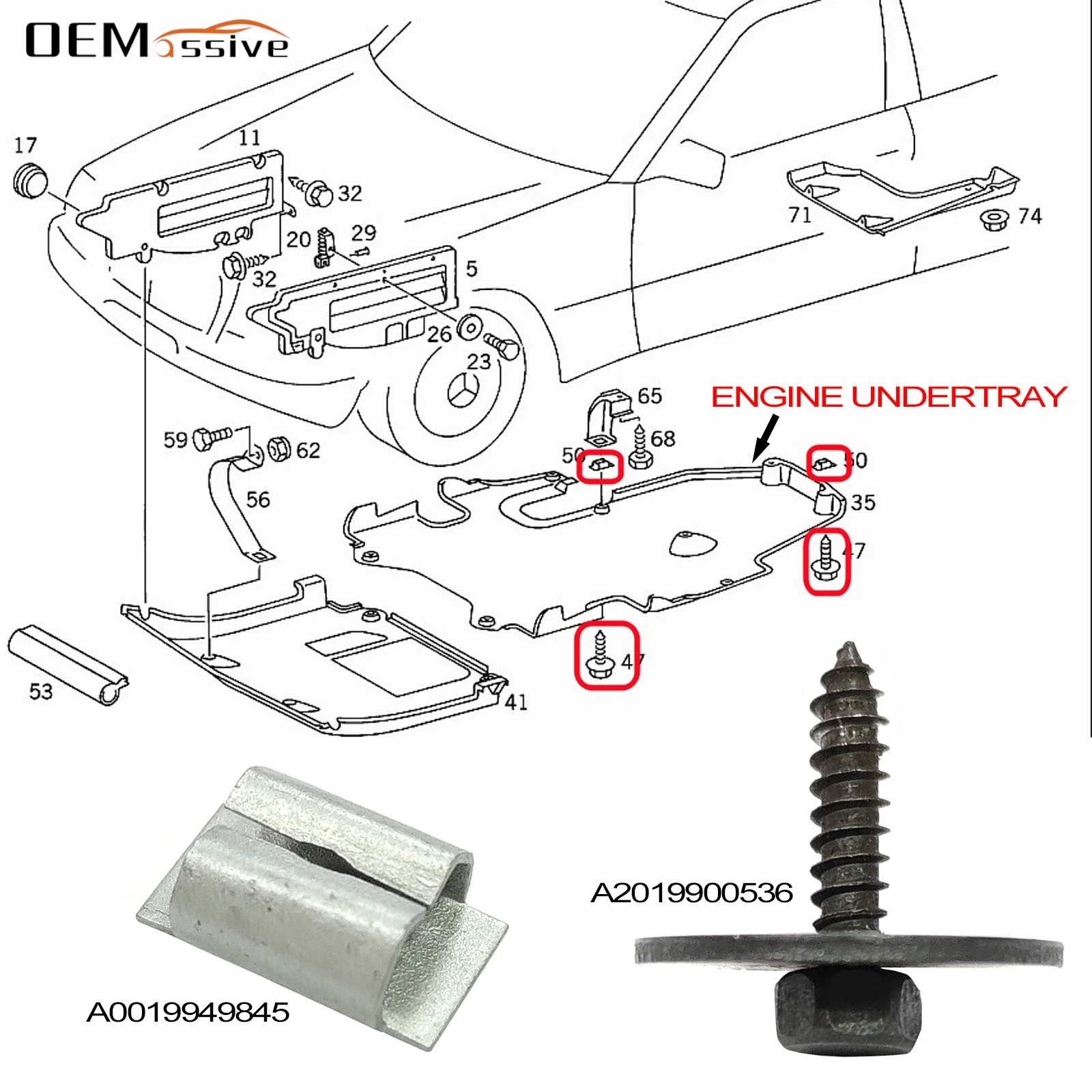 20x para mercedes w202 w203 w204 c e s sl slk undertray undercar motor ...