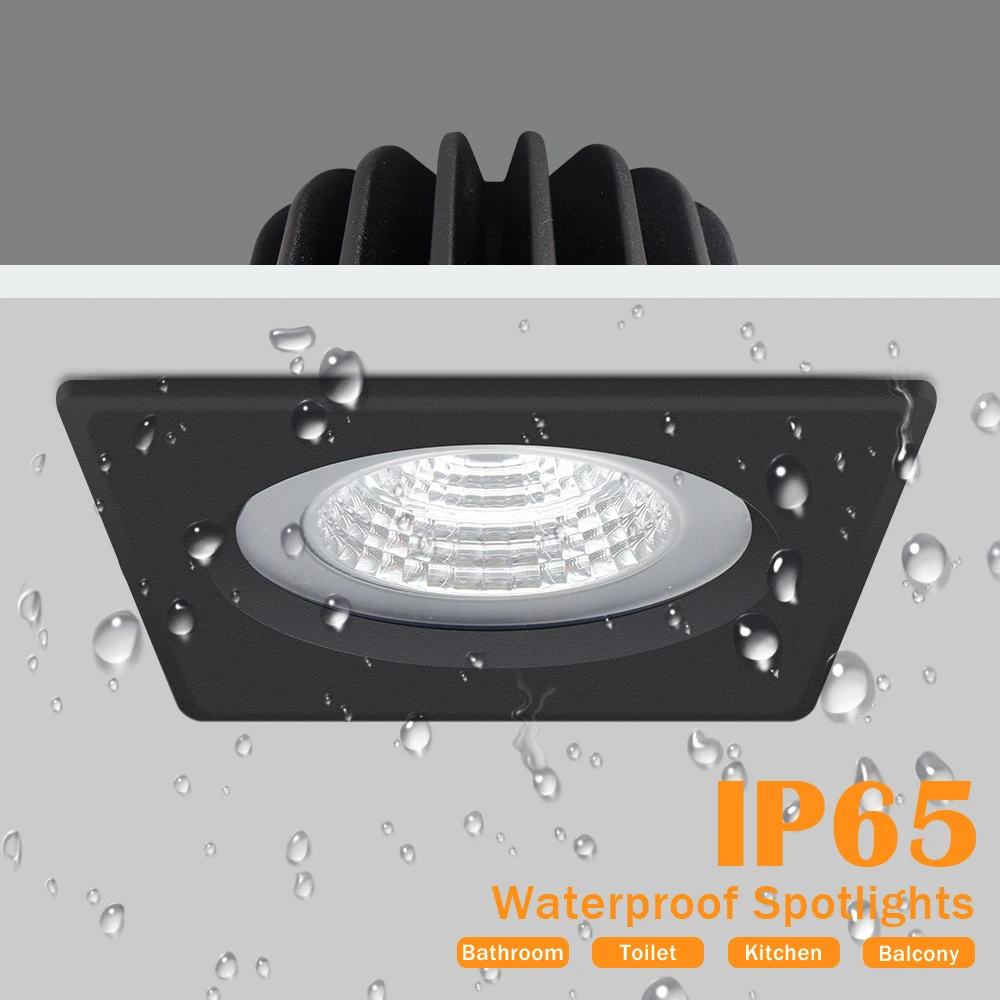 Square-LED-Downlight-IP65-Waterproof-Recessed-Ceiling-Lamp-White-Black ...