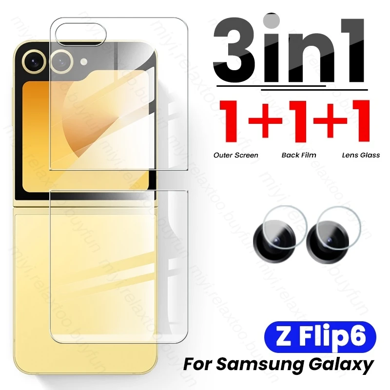 Sumsung-ZFlip-6-Glass-3-In-1-Tempered-Glass-Outer-Screen-Back-Film ...
