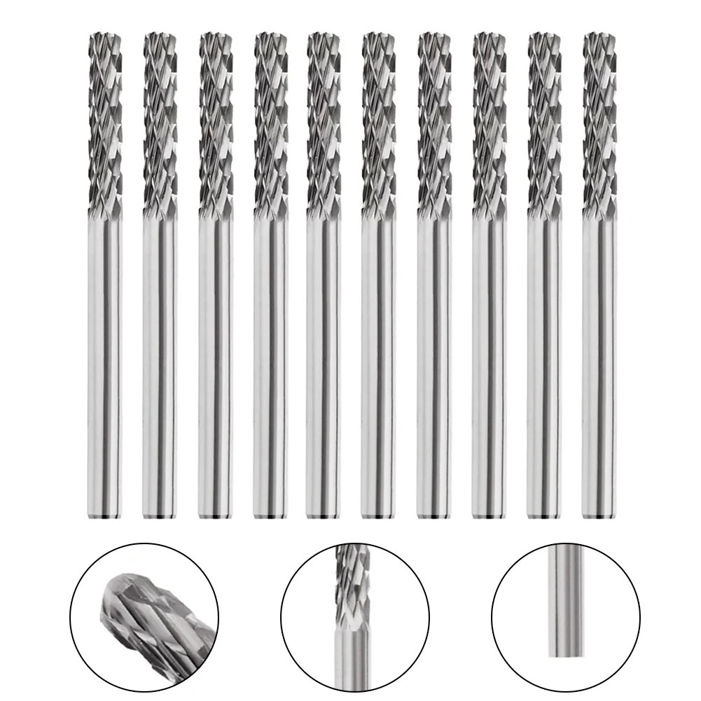 10-PCS-3mm-Shank-Double-Cut-Tungsten-Carbide-Rotary-File-Set-Alloy ...