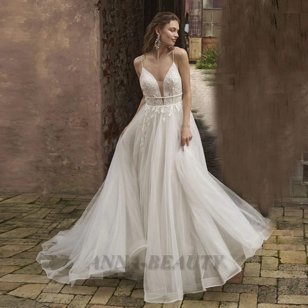 Anna-Spaghetti-Strap-Bling-Wedding-Dresses-For-Women-2023-Bride-Modern ...