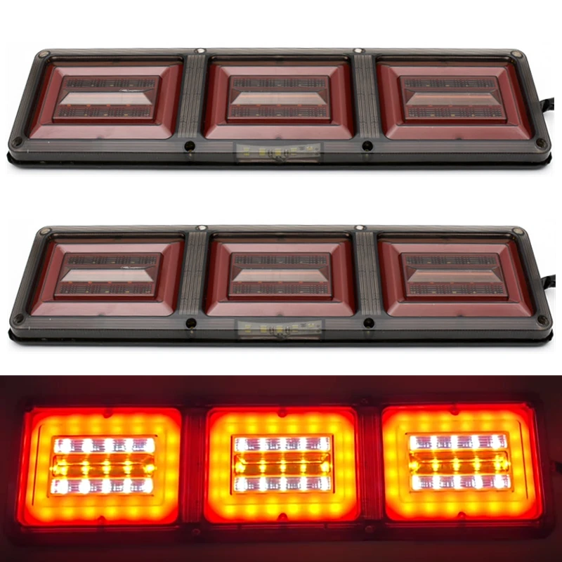 2Pcs-24V-Truck-Trailer-Tractor-Tail-Lights-Sequential-Turn-Signal-Stop ...