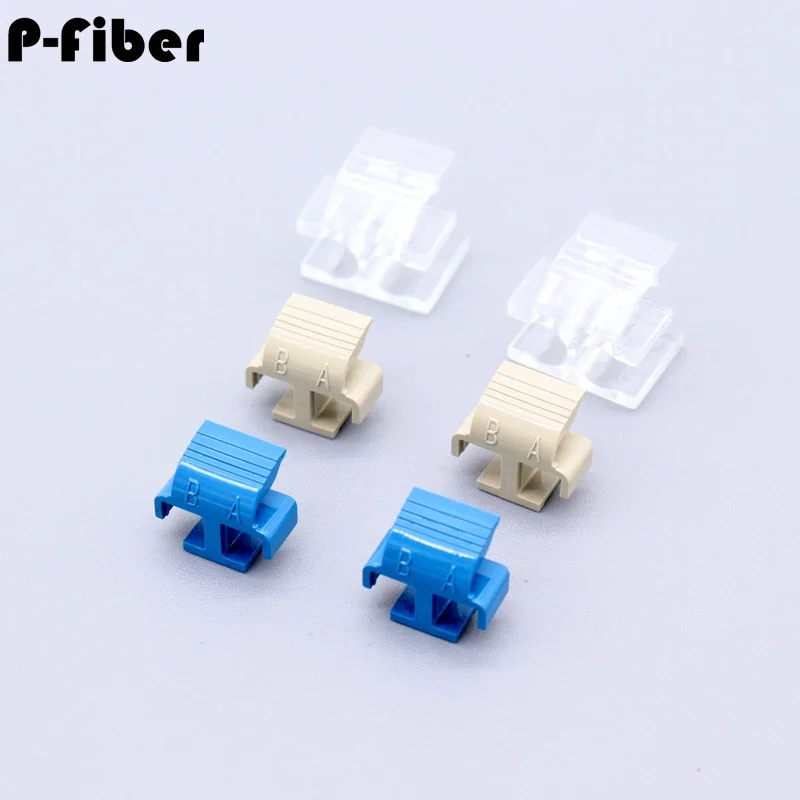 50pcs-LC-duplex-clip-for-optical-fiber-connector-LCAPC-SM-MM-blue-gray ...