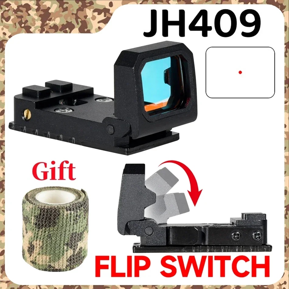 JH409 Foldable 3MOA Red Dot Sight Tactical Flip Dot Reflex Sight Mini ...