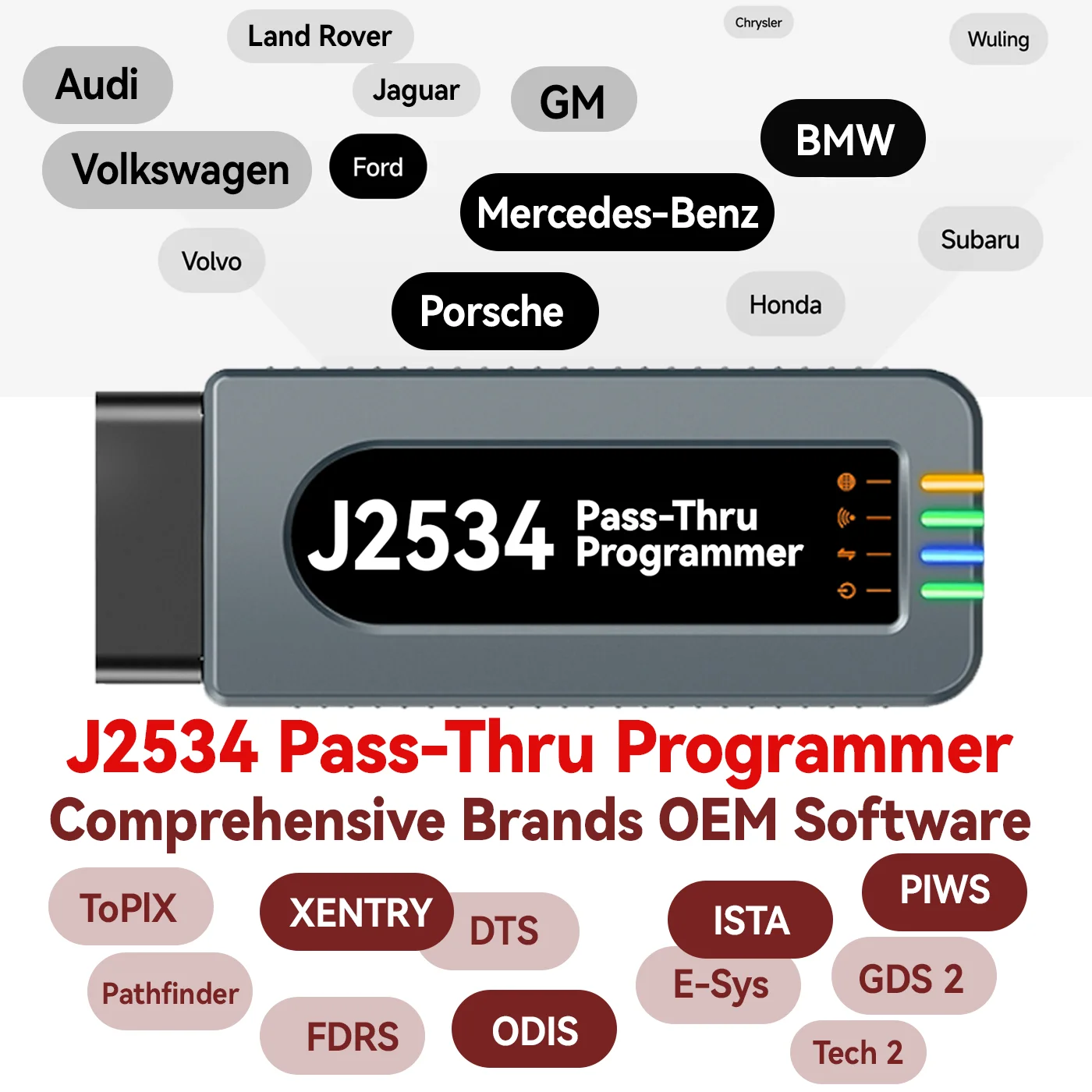 J2534 Programmer for VolksWagen Audi Mercedes-Benz Porsche BMW Land ...