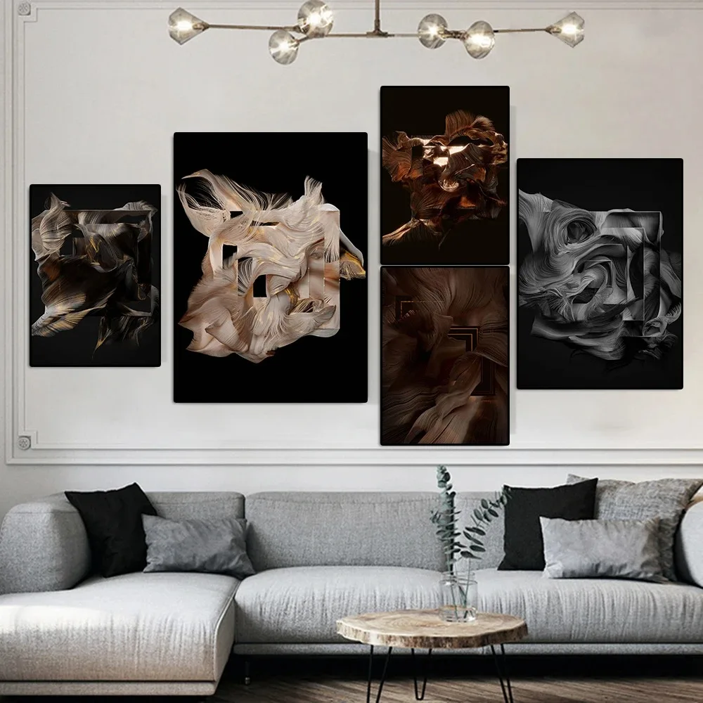 Black-Abstract-Poster-Canvas-Painting-Nordic-Modern-Fashion-Living-Room ...