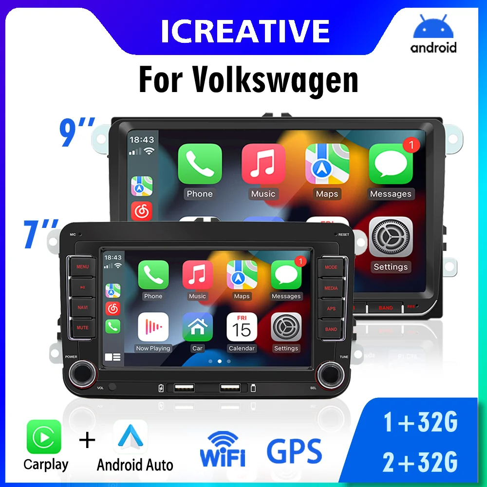 2Din-araba-radyo-Android-Volkswagen-Golf-5-6-Polo-Passat-i-in-B6-B7-CC ...