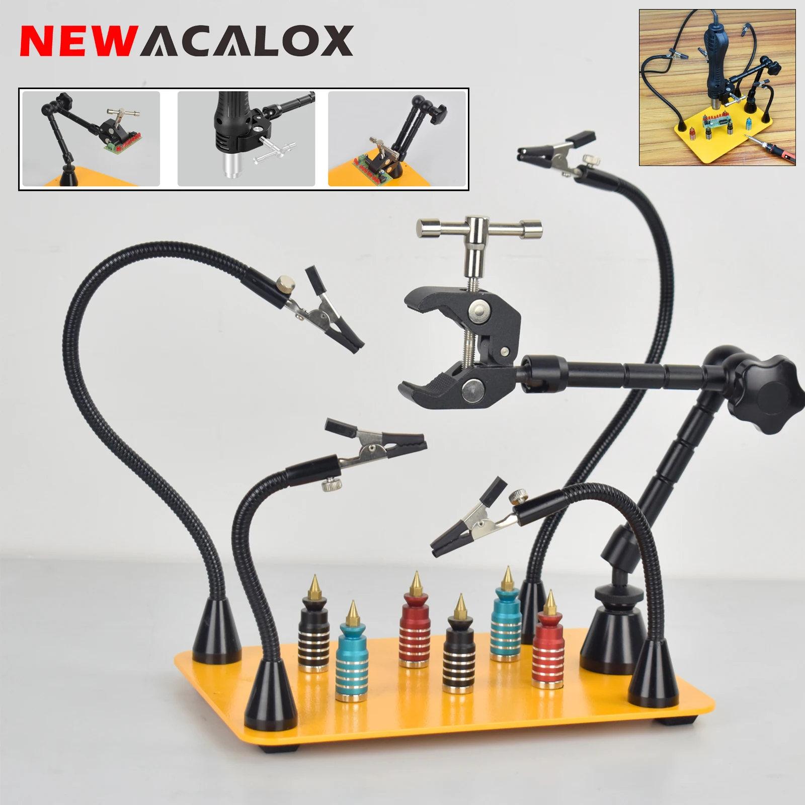 NEWACALOX-Magnetic-Base-PCB-Holder-Soldering-Third-Hand-Helping-Hands ...
