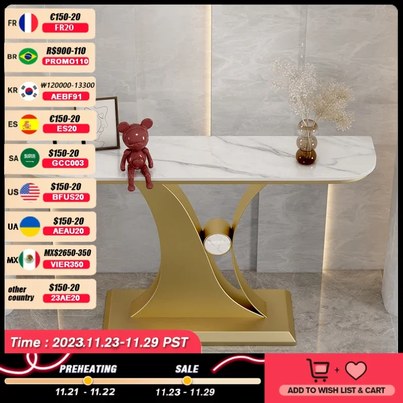 Wrought-Iron-Console-Table-Living-Room-Furniture-Entryway-Table-Luxury ...