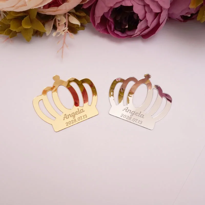 Custom Acrylic Mirriro Crown Wedding Guest Gifts Personalized Queen ...