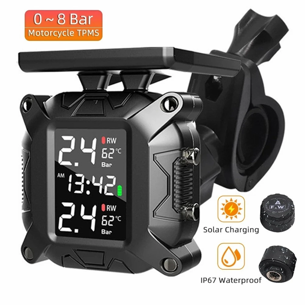 Solar Charging Tpms Motorcycle Tire Pressure Sensors Motorbike Tire ...