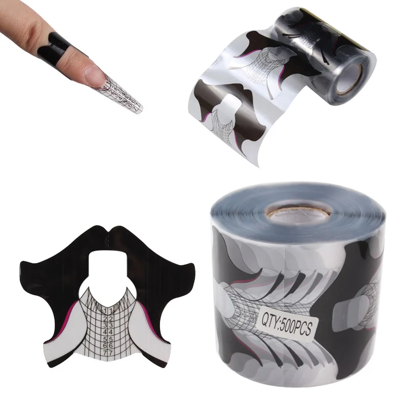 100-500Pcs-Professional-Nail-Forms-Transparent-Nail-Extension-Forms ...