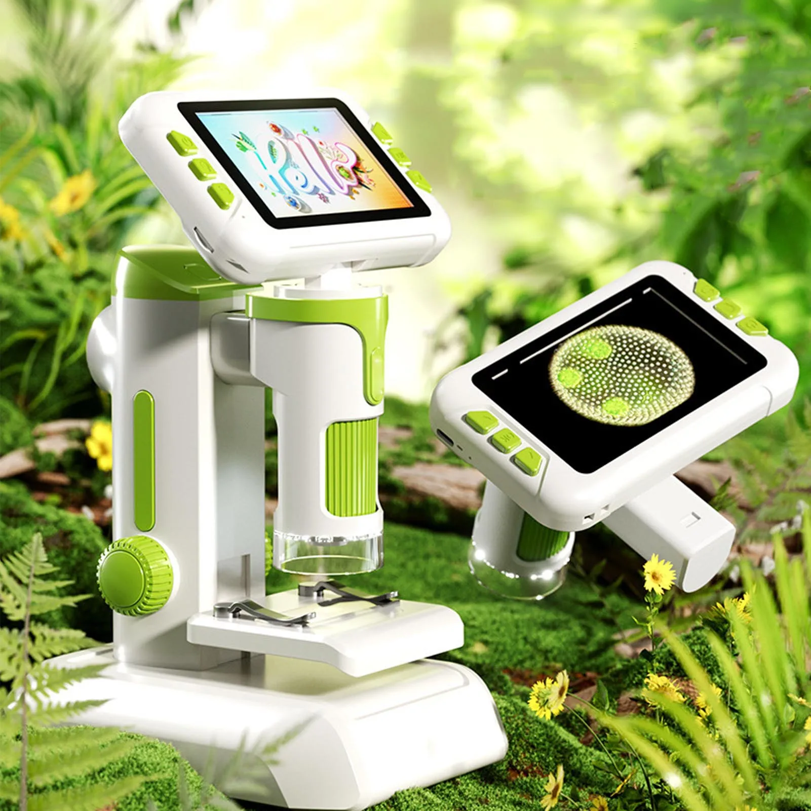 Kids Microscope 1600X 4 Inch LCD Screen Handheld Desktop Digital ...