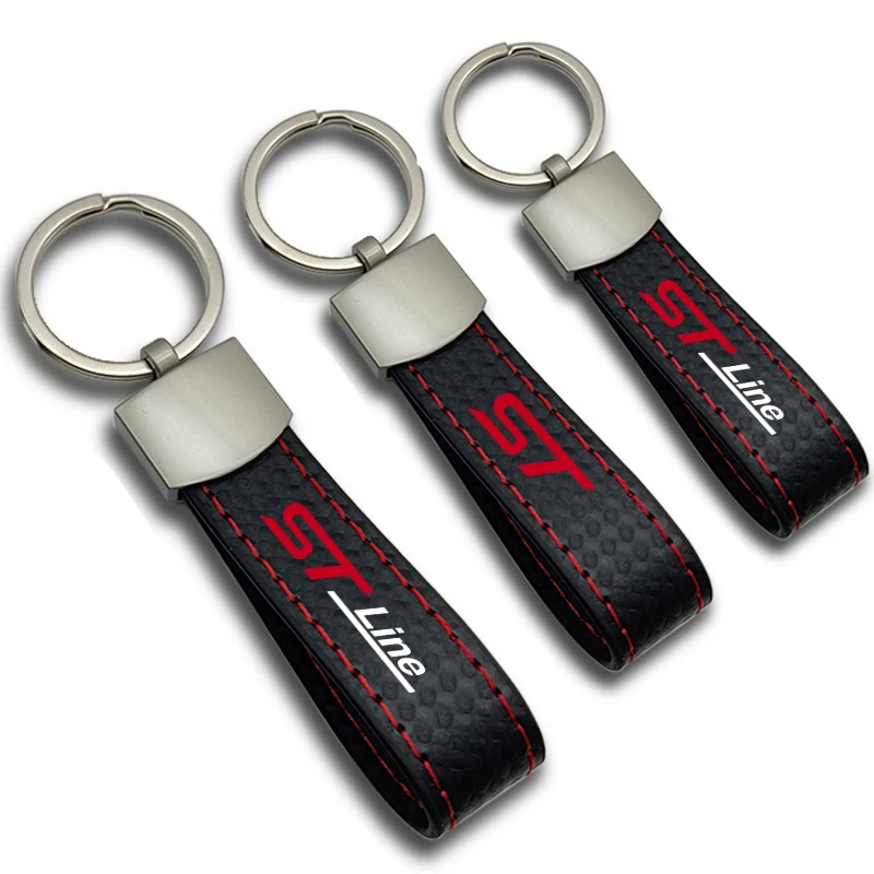 PU Leather Car Keychain Chain Key Rings Car Accessories For Ford ST ...