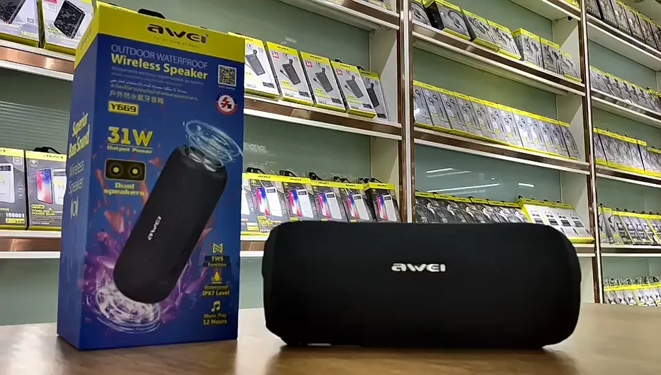 Awei Y669 Outdoor Bluetooth Speaker, 31W Super Power 3D Stereo Surround ...
