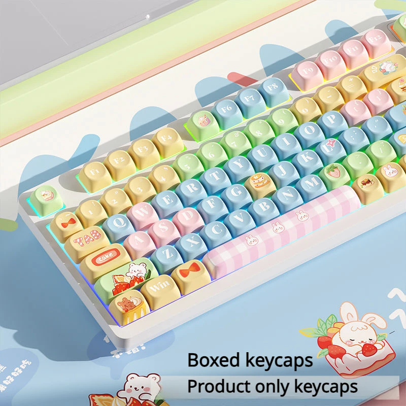Cake-House-Theme-Keycaps-130-Keys-MOA-Profile-PBT-Square-KeyCap-Dye ...