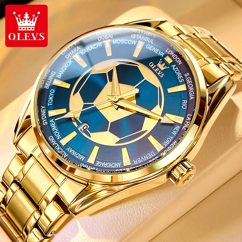 OLEVS-9949-New-Quartz-Watch-for-Men-Luxury-Football-Design-Stainless ...