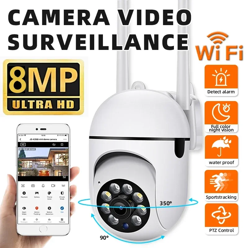 8MP-PTZ-Outdoor-Wifi-Surveillance-Camera-Smart-Motion-Detection ...