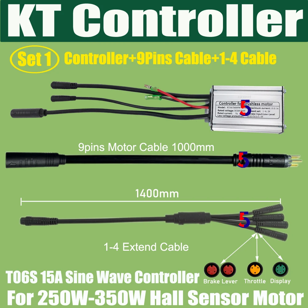 Ebike-250W-Motor-Controller-36V-48V-250W-350W-15A-KT-Motor-Controller ...