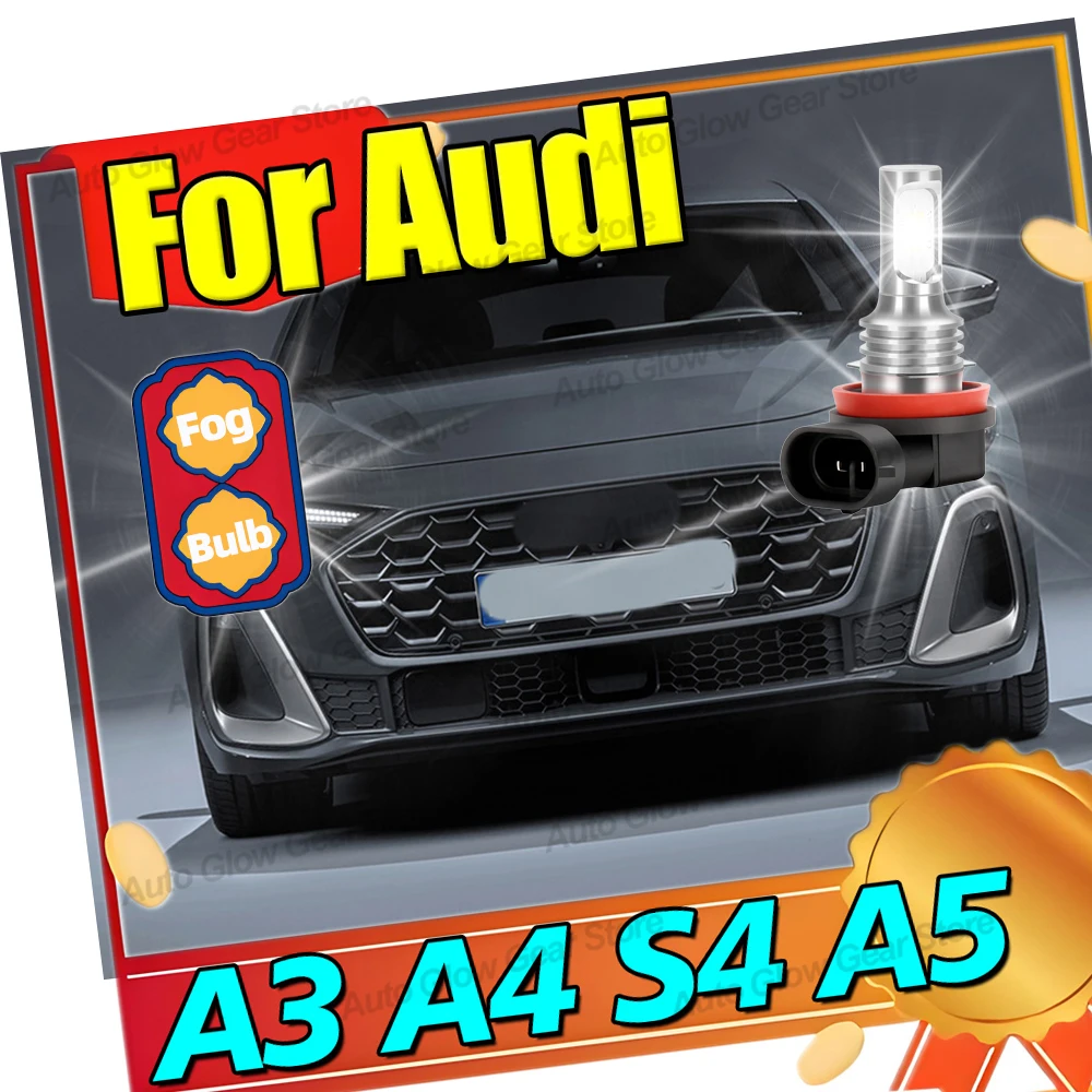 2Pcs 6000K White H8 H11 LED Fog Light Bulbs Car DRL Lamps For Audi A3 ...