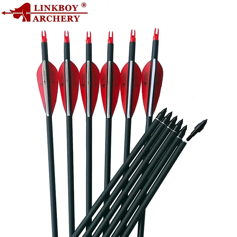 6-12-24pcs-Linkboy-Archery-Mix-Carbon-Arrow-Spine-500-28-29-30-Inch-ID6 ...