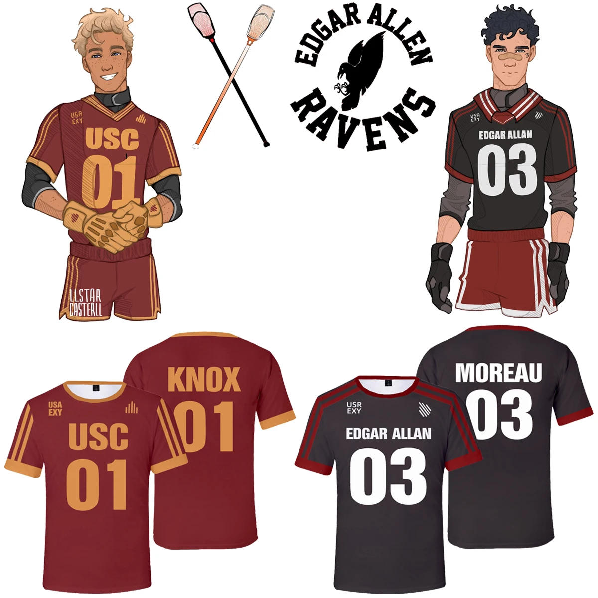 Men-T-shirt-The-Foxhole-Court-Edgar-Allan-Ravens-Lacrosse-Jersey ...