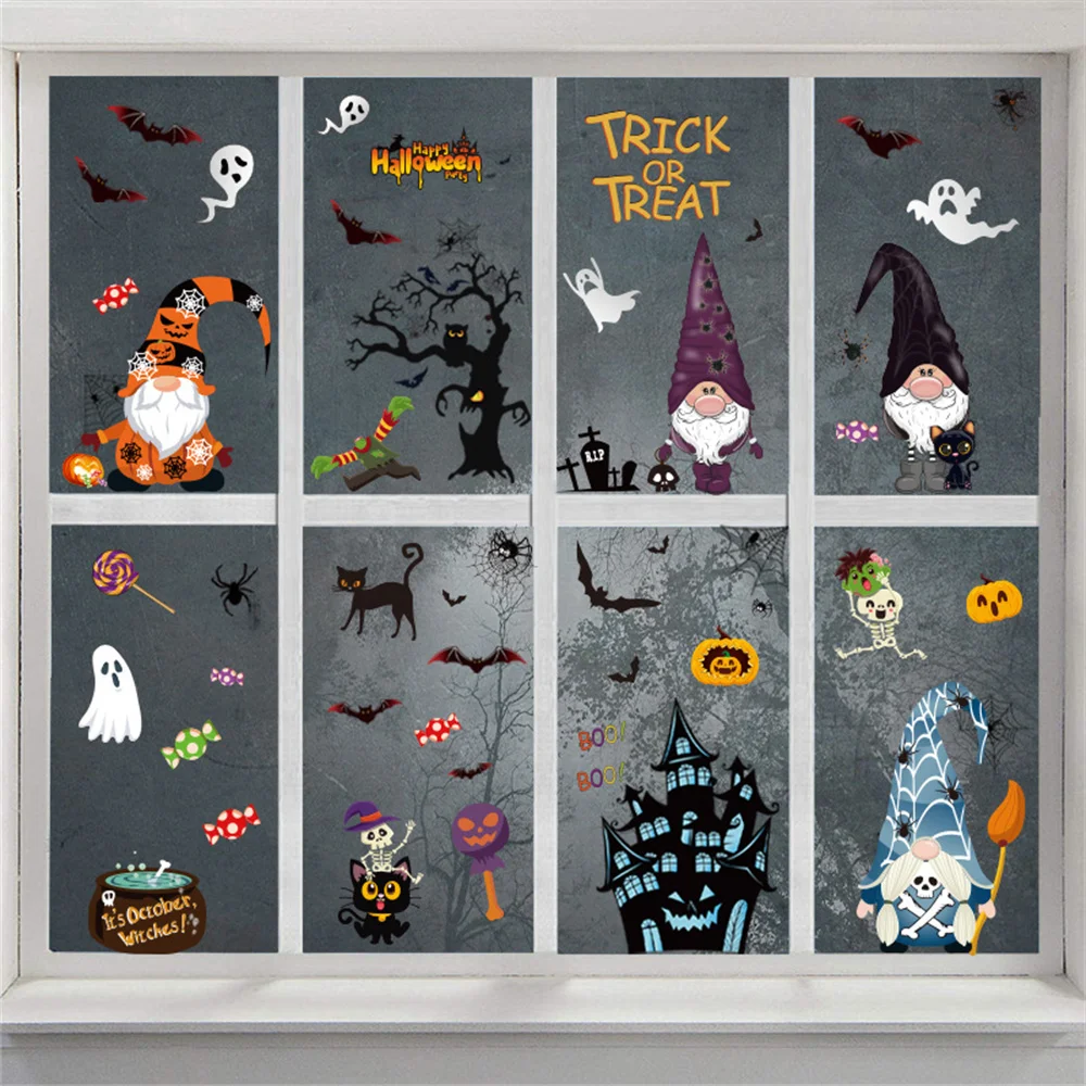 8Pcs-Halloween-Faceless-Ghost-Bats-Window-Glass-Electrostatic-Sticker ...