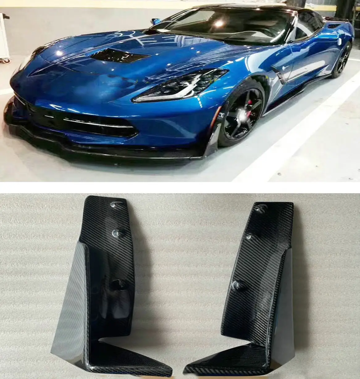 Stage 3 Package Carbon Fiber Rear Bumper Splitter Spoiler Lip Flaps ...