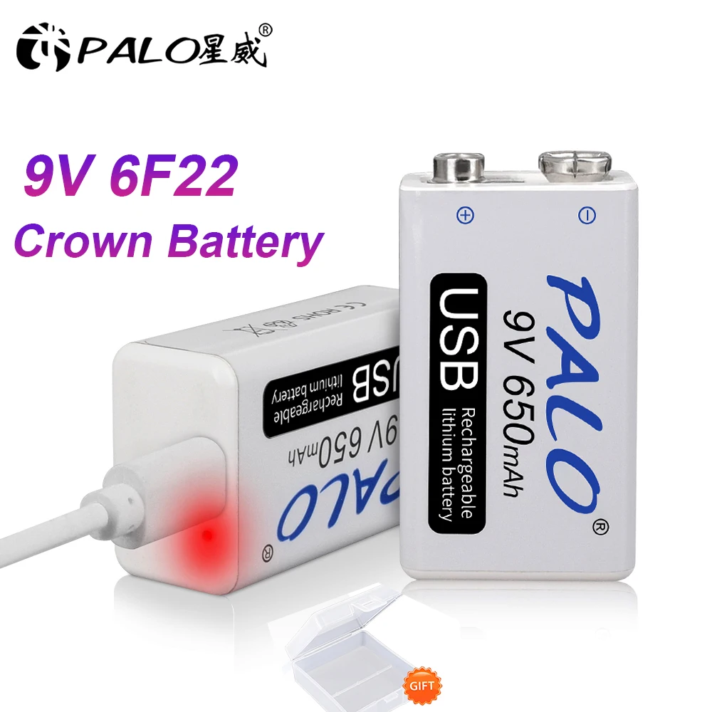 9V-6F22-Rechargeable-Battery-650mAh-Micro-USB-9-Volt-Lithium-Li-ion-9v ...