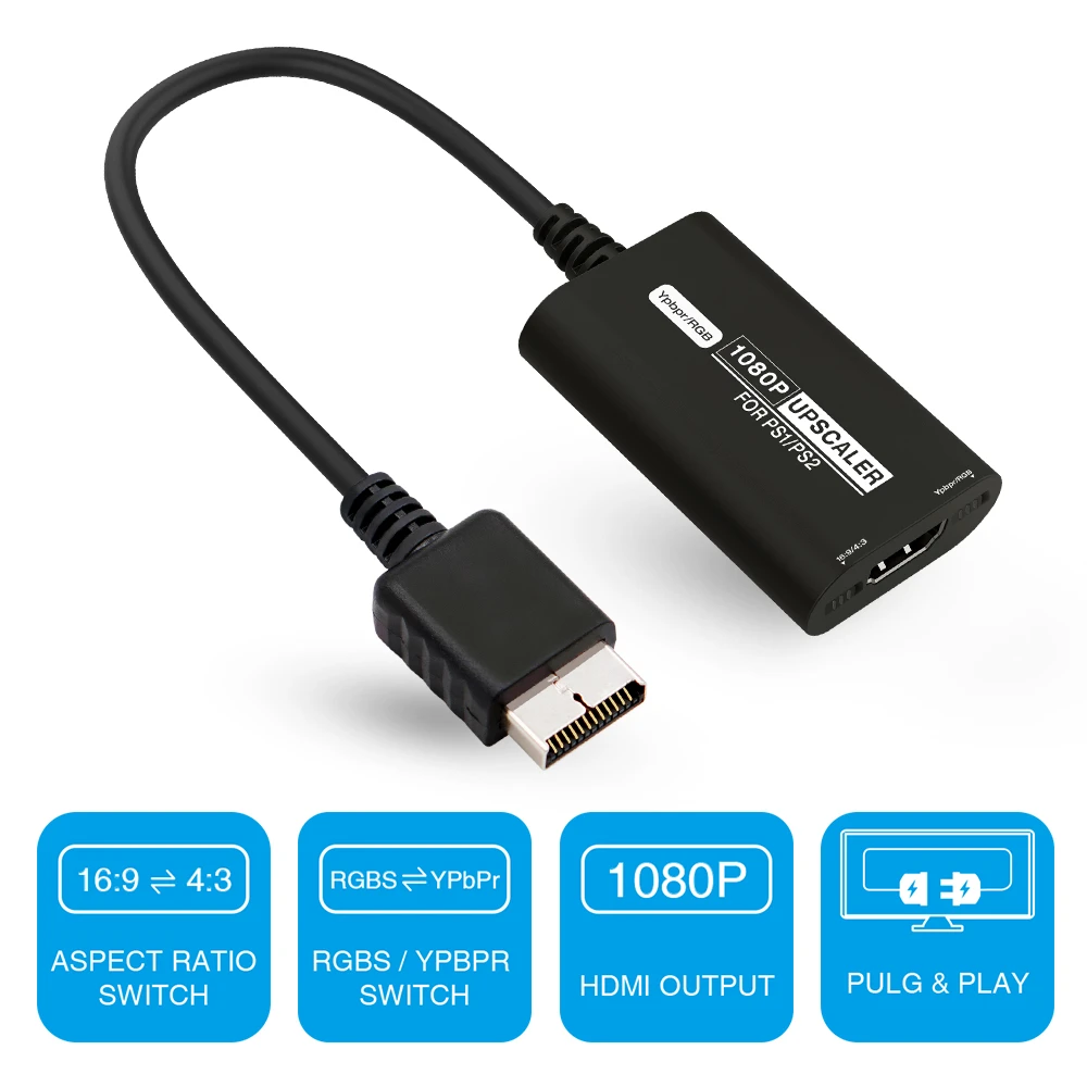 Rgbs Ypbpr Upscaler 1080p Hdmi Converter Adapter For Classic Ps1 Ps One ...