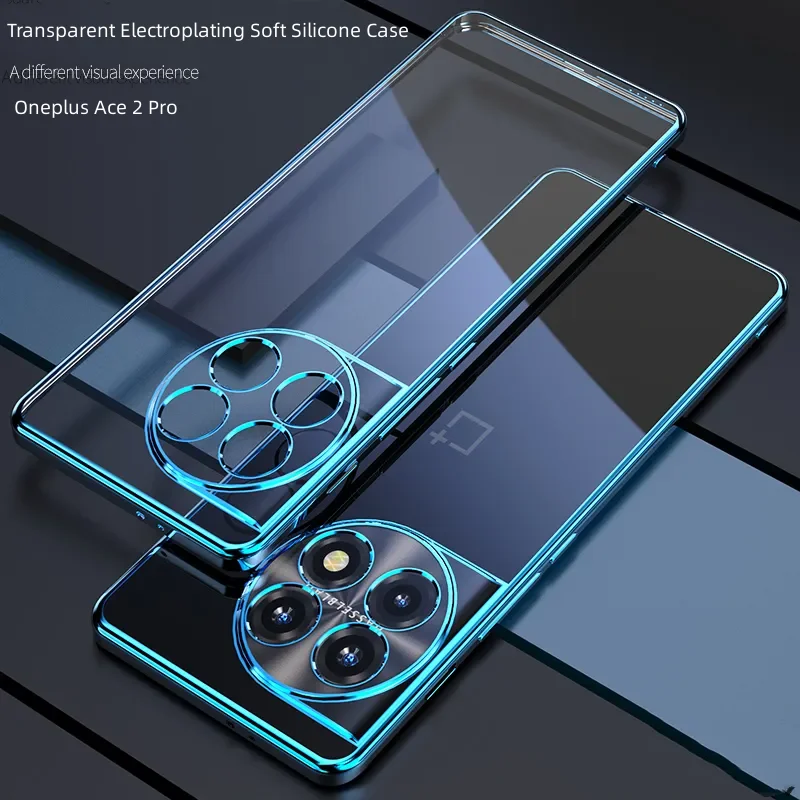 Luxury Plating Case For Oneplus Ace 2 Pro Transparent Soft Silicone ...