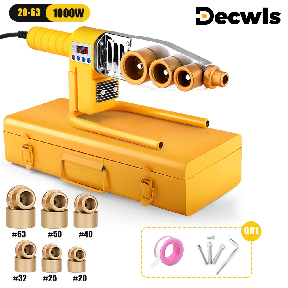 Máquina de soldadura de tubos de 1000W, soldador de tubos de plástico, herramienta de fusión en ...