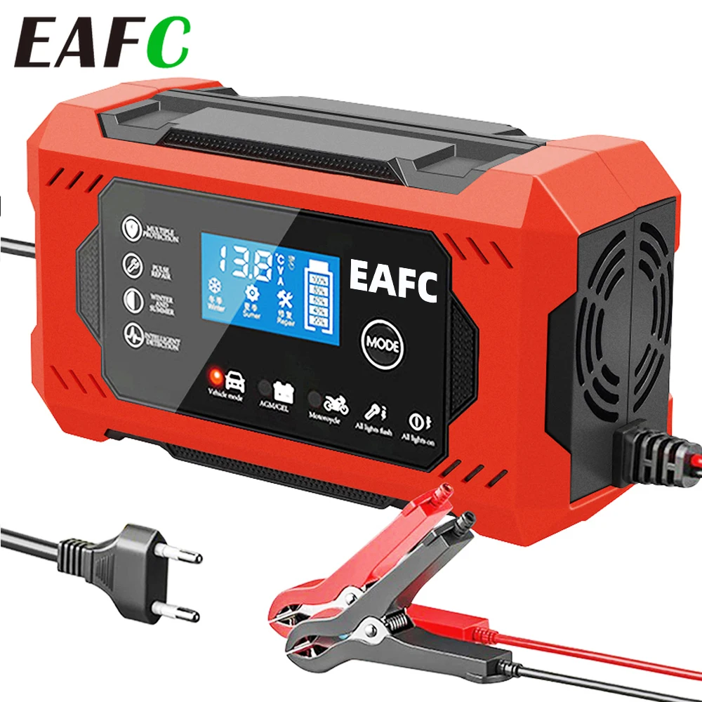 EAFC Car Smart Battery Charger 12V 6A Car and Motorcycle Battery Charging Device Lead-acid ...