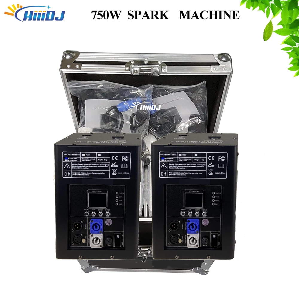 Flightcase-2Pcs-750W-Cold-Spark-Machine-DMX-Remote-Cold-Firework ...