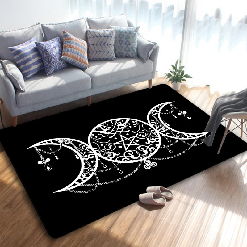 Triple-Moon-and-Pentagram-Altar-or-Tarot-Witchy-Gothic-Rug-Floor-Mat ...