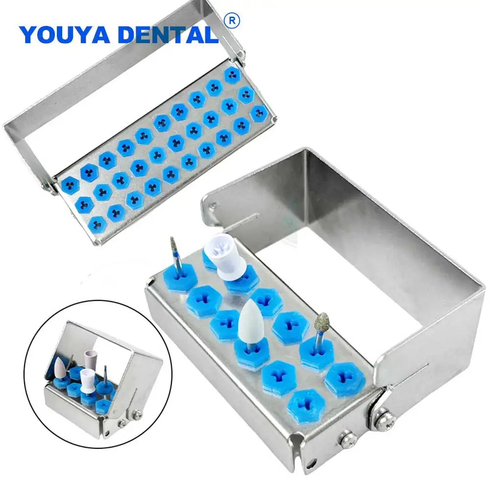 Dental Bur Drills Holder Scaler Tips Block Endo File Disinfection Box ...