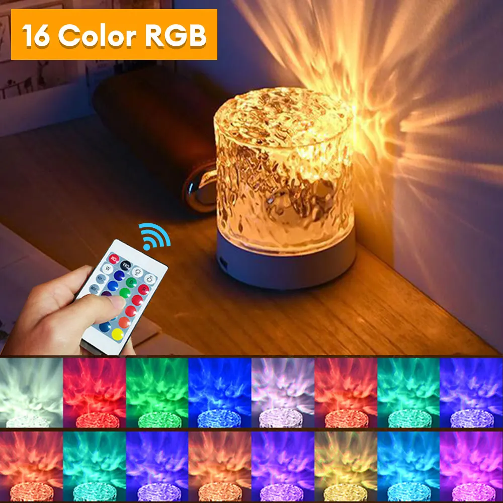 Water-Crystal-Lamp16-Colors-RGB-Water-Ripple-Projector-Night-Light-USB ...