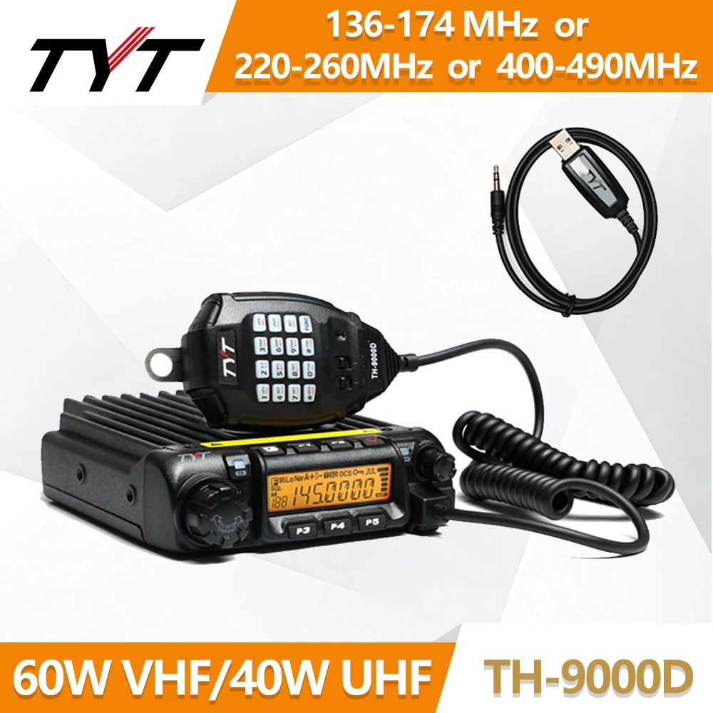 TYT-TH-9000D-PLUS-45W-60W-High-Power-Car-Radio-Single-Mono-Band-136-174 ...