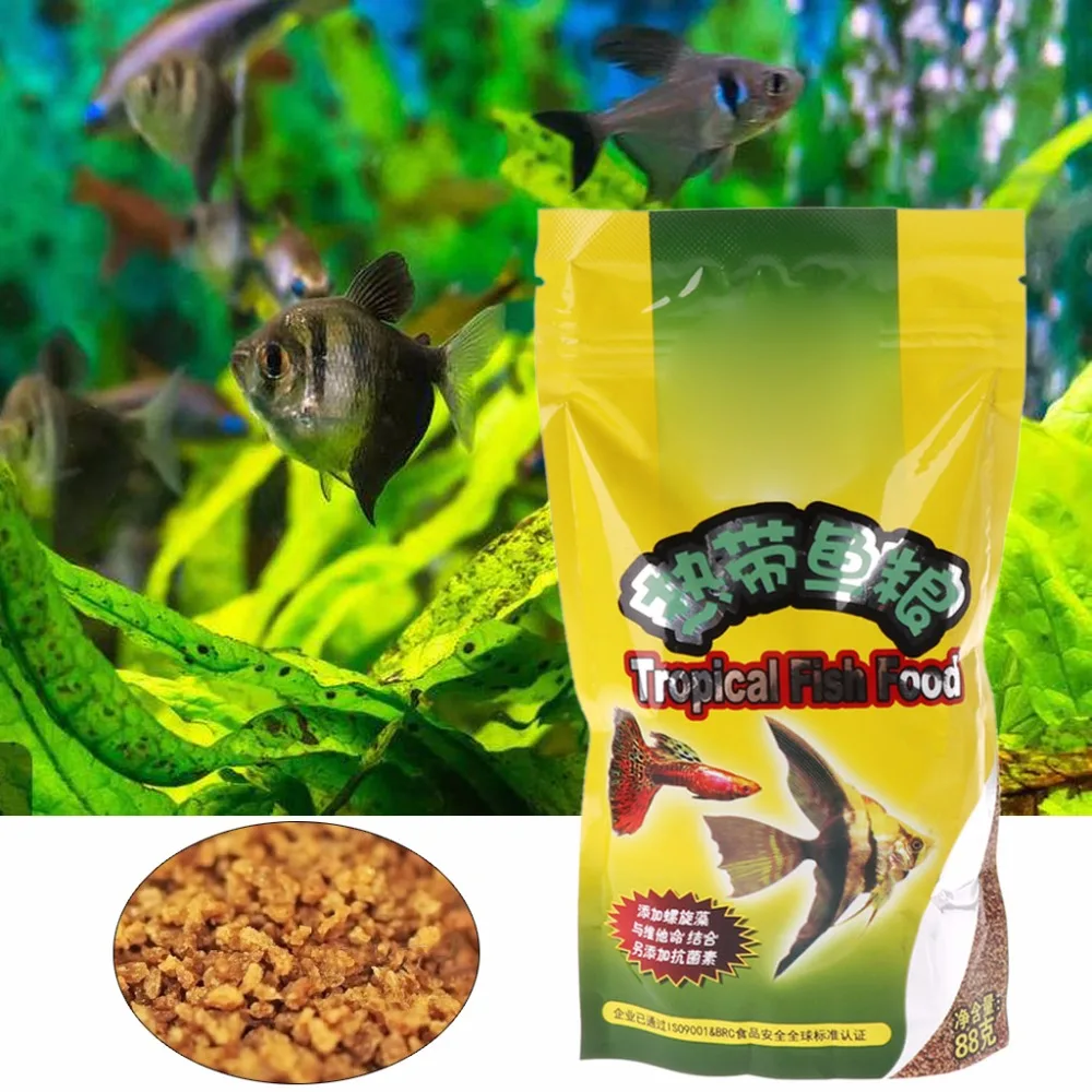 1Bag Aquarium Tank Tropical Fish Food Small Fish Feed Grain 98g ...